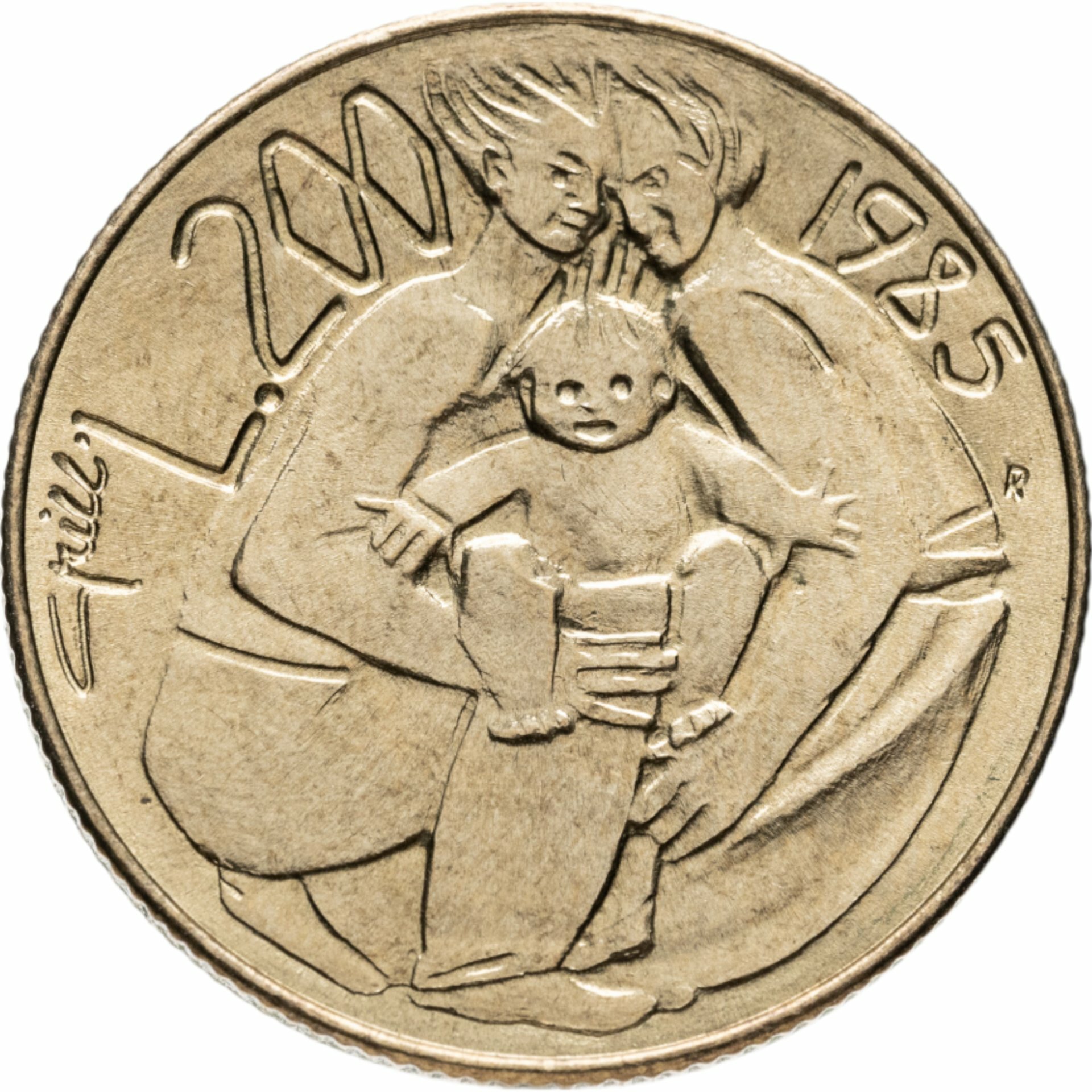 Сан-Марино 200 лир lire 1985 "Борьба с наркотиками", Бронза, в сохранности UNC