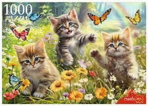 Пазл 1000 деталей Котята и бабочки