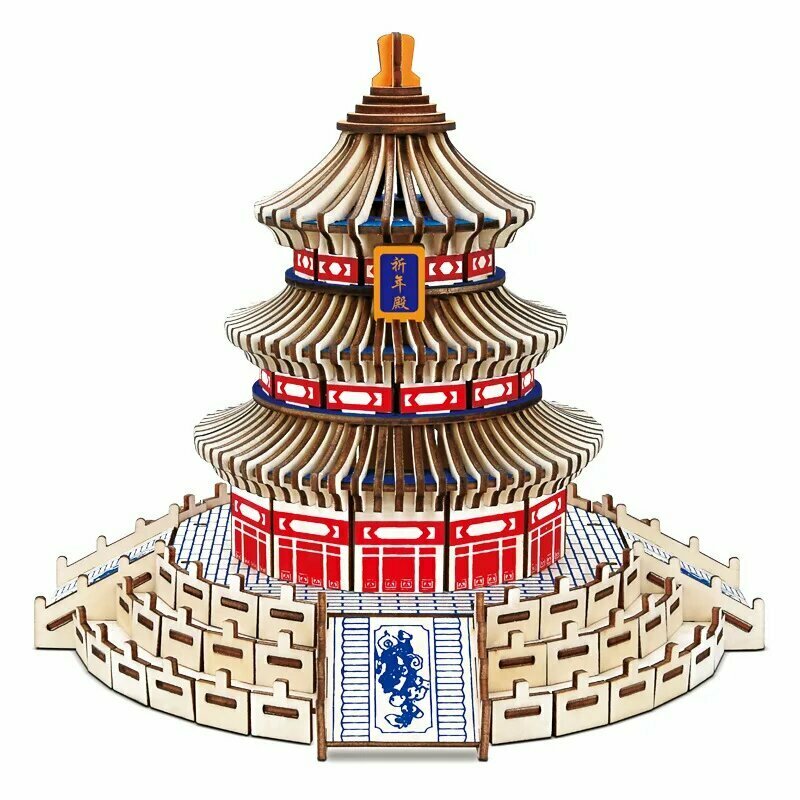 Деревянный 3D конструктор Храм Небес style D 1pc