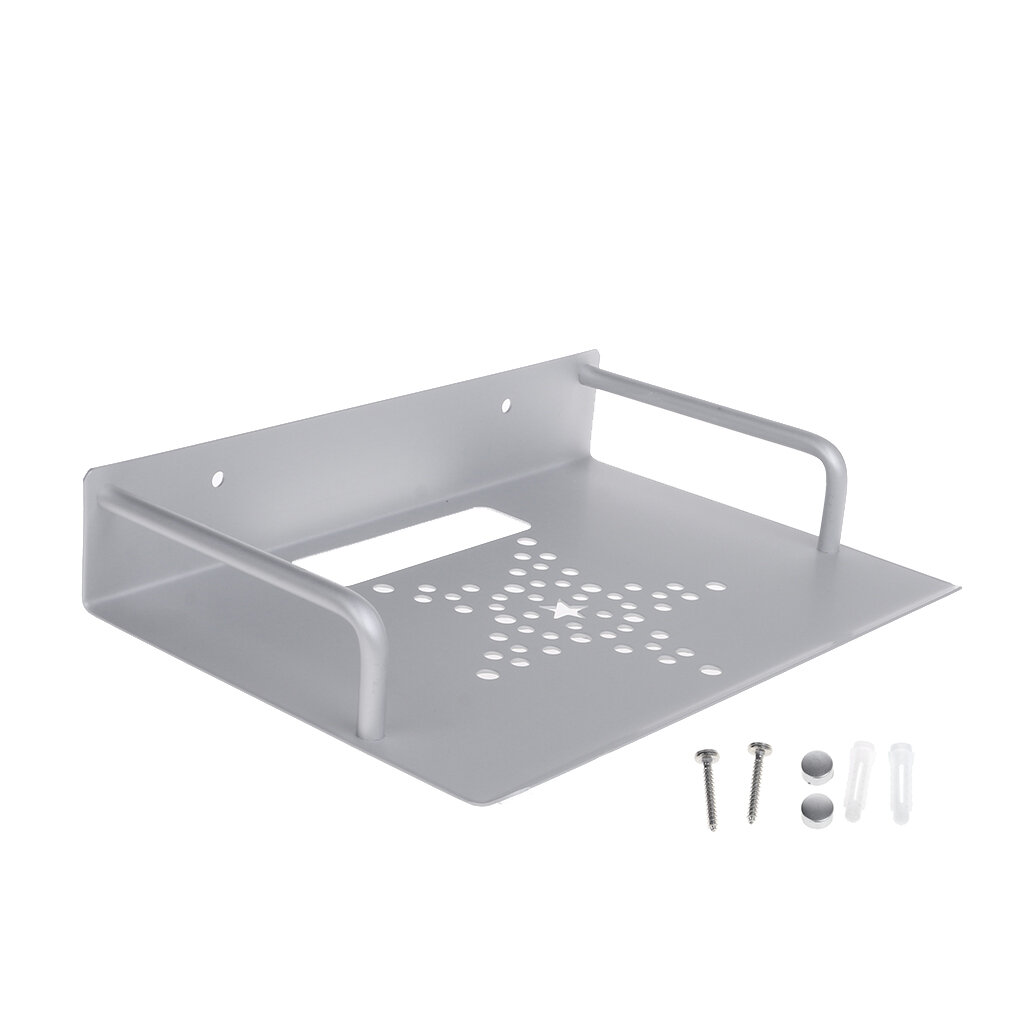 ТВ-Бокс Маршрутизатор Телеприставки Мини-ПК DVD-Плеер Однослойное Пространство Алюминиевое Настенное Крепление Полка Для Хранения Кронштейн Держатель Подставка