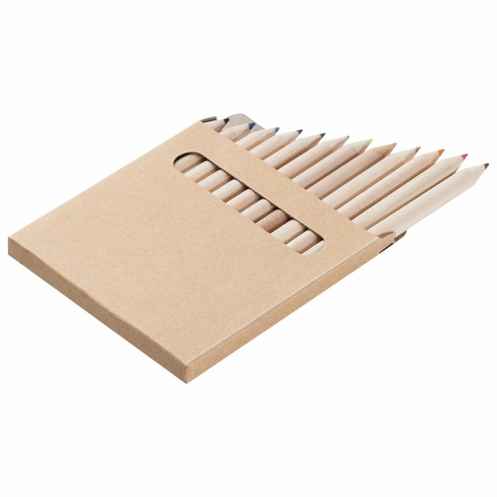 4 шт, Набор цветных карандашей Pencilvania Middle, 9x9x0,9 см; карандаш 8,5x0,7 см