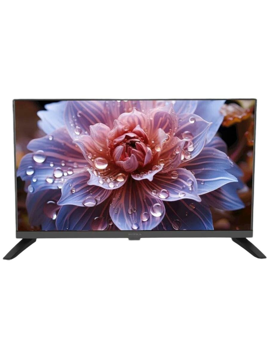 Телевизор 24 дюйма SUPRA STV-LC24LT0080W, HD, Диагональ 61 см, LED экран, Тюнер DVB-T2, Мощность 60 Вт, Пульт ДУ, Черный