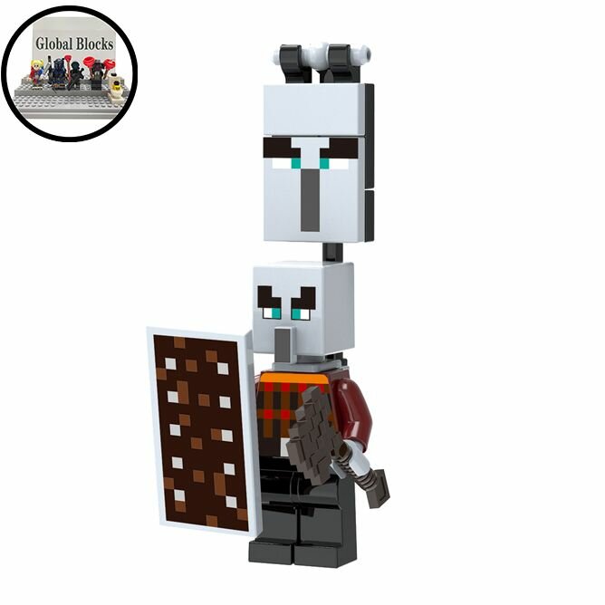 Аниме фигурок Конструктор (совместим с лего), Майнкрафт/Minecraft (4.5см, пакет) Pillager-R587