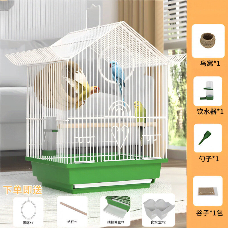 Клетка для попугаев нового стиля для волнистых попугаев, любовников и жемчужных птиц, маленькая клетка для домашнего использования, большая роскошная вилла
