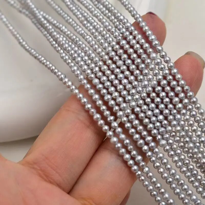 Серая нить пресноводного жемчуга RZ 2-3 мм