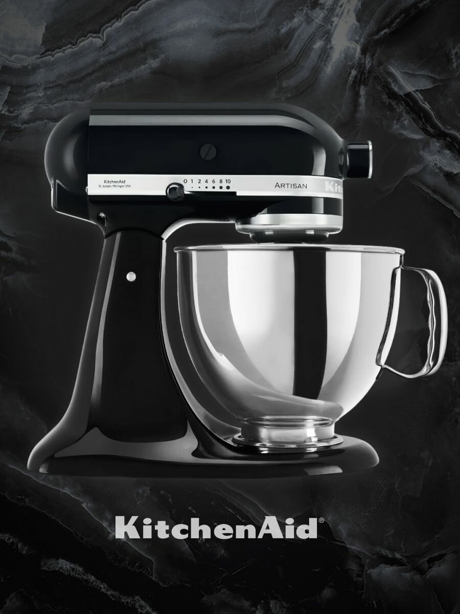 Планетарный Миксер KitchenAid ARTISAN 4.8 л, черный, 5KSM175PSEOB
