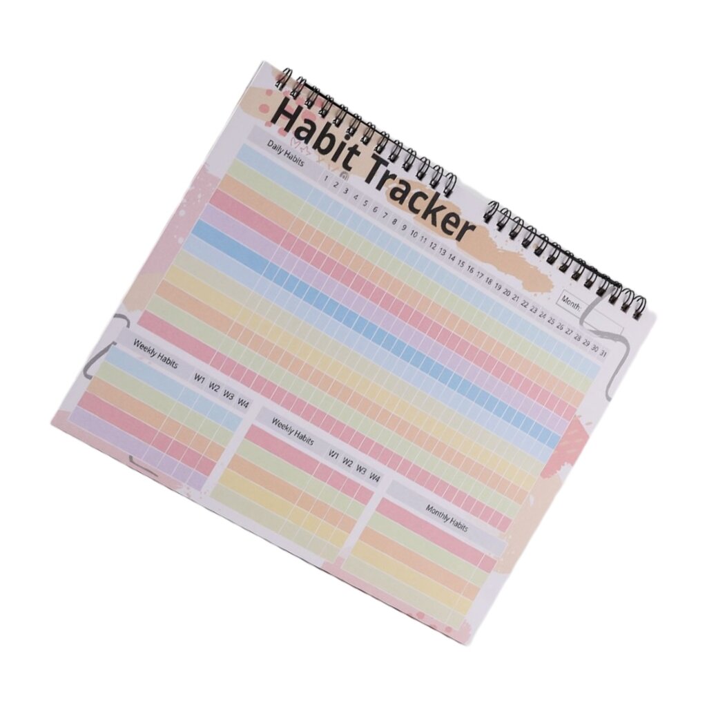 Трекеры ежедневных целей и Привычек с Макетами, Красочный Календарь Трекеров Привычек
