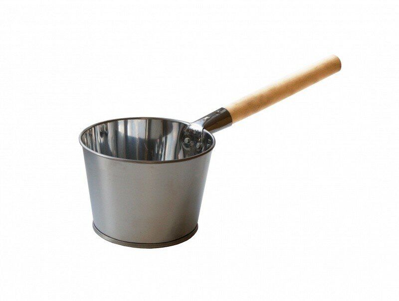 Ковш усиленный из нержавеющей стали с деревянной ручкой, 2.5 л.