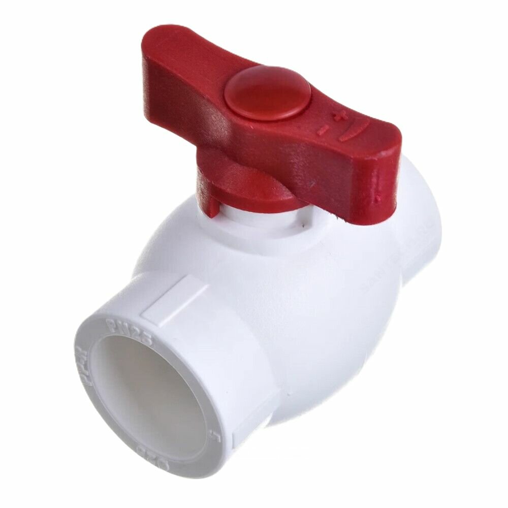 Кран шаровой PP-R красный Дн 20 внутренняя пайка бабочка Стандарт RTP (РосТурПласт) 14976