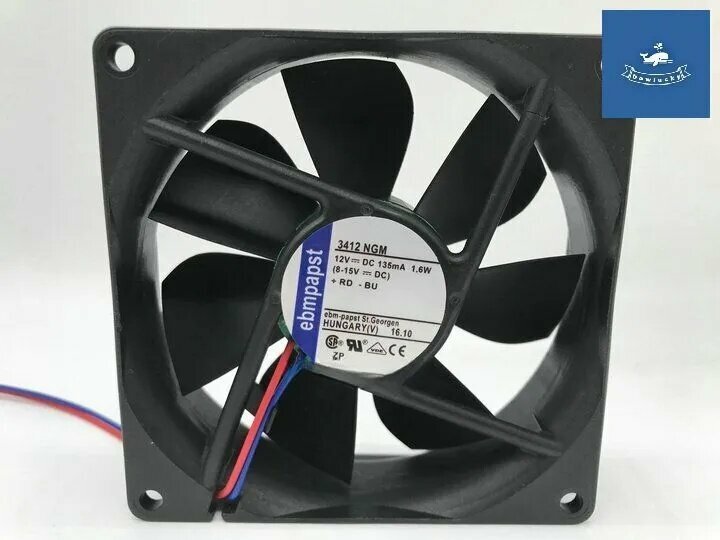 EBMPAPST 3412NGM 9225 12V 1.6W 2 провода, DC вентиляторы охлаждения