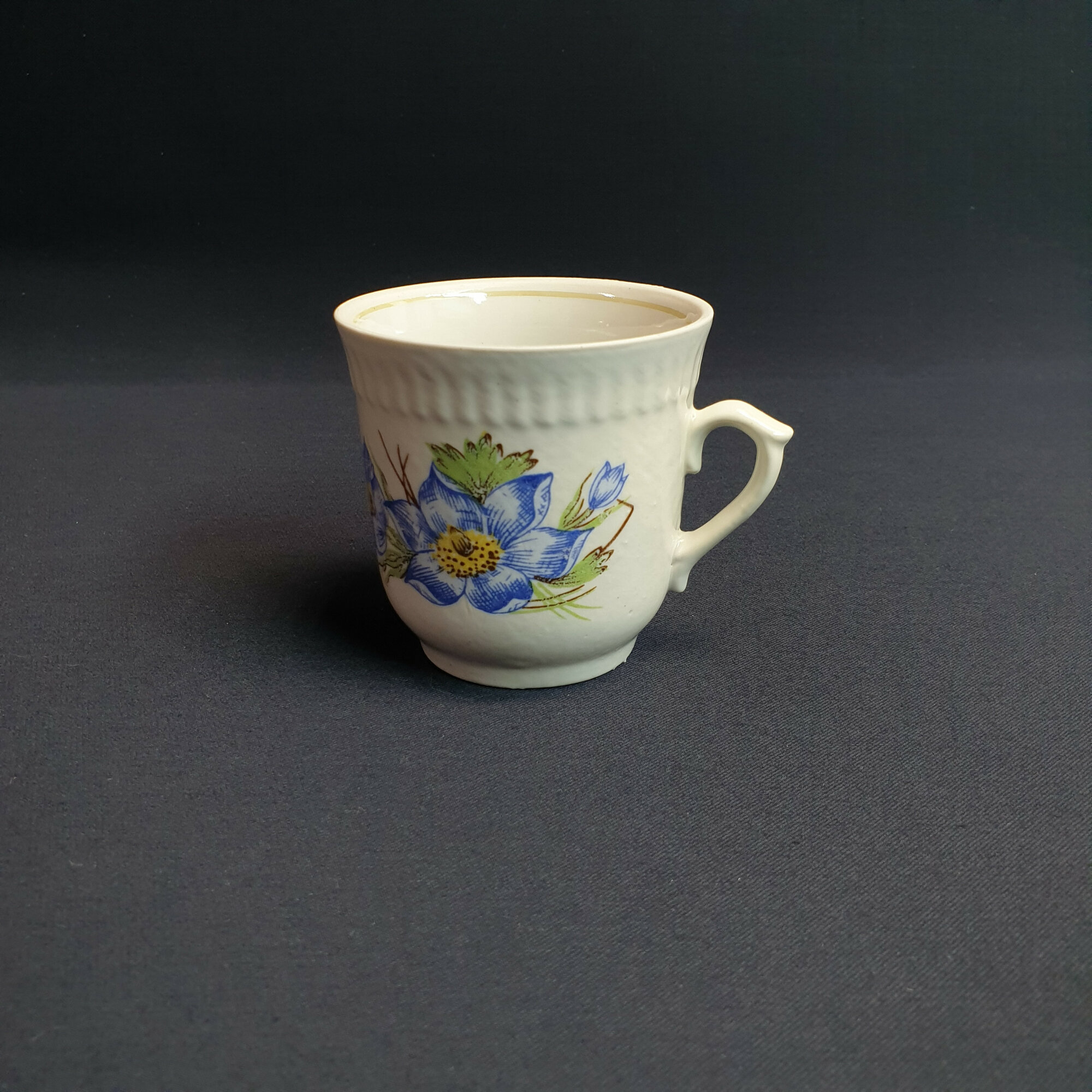 Кофейная чашка 220 мл, Городница, фарфор, деколь, люстр. Винтаж, СССР.