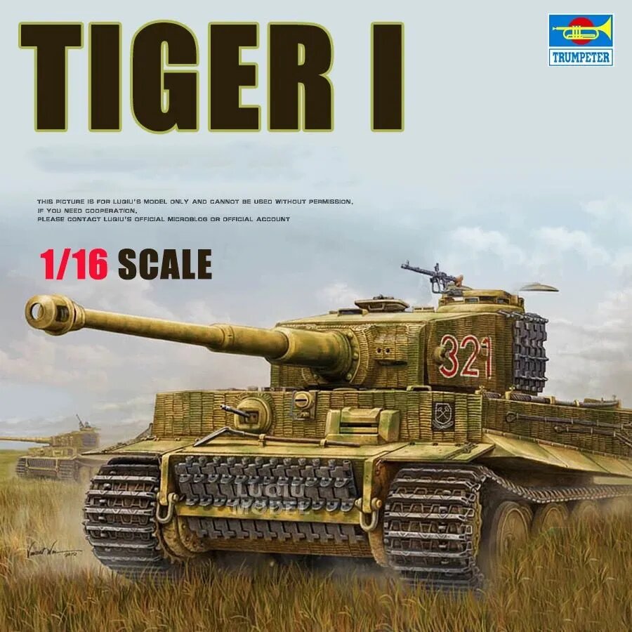 Сборная модель HobbyBoss 82601 Тяжелый танк Тигр I 1/16 ABS пластик Вторая мировая война
