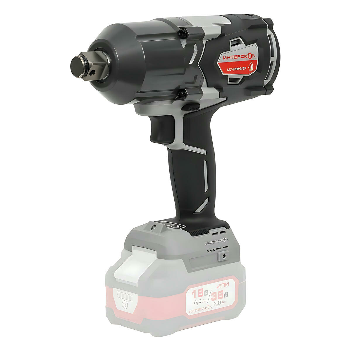 Гайковерт аккумуляторный ударный ИНТЕРСКОЛ ГАУ-1200/36ВЭ АПИ (без АКБ и ЗУ, коробка)