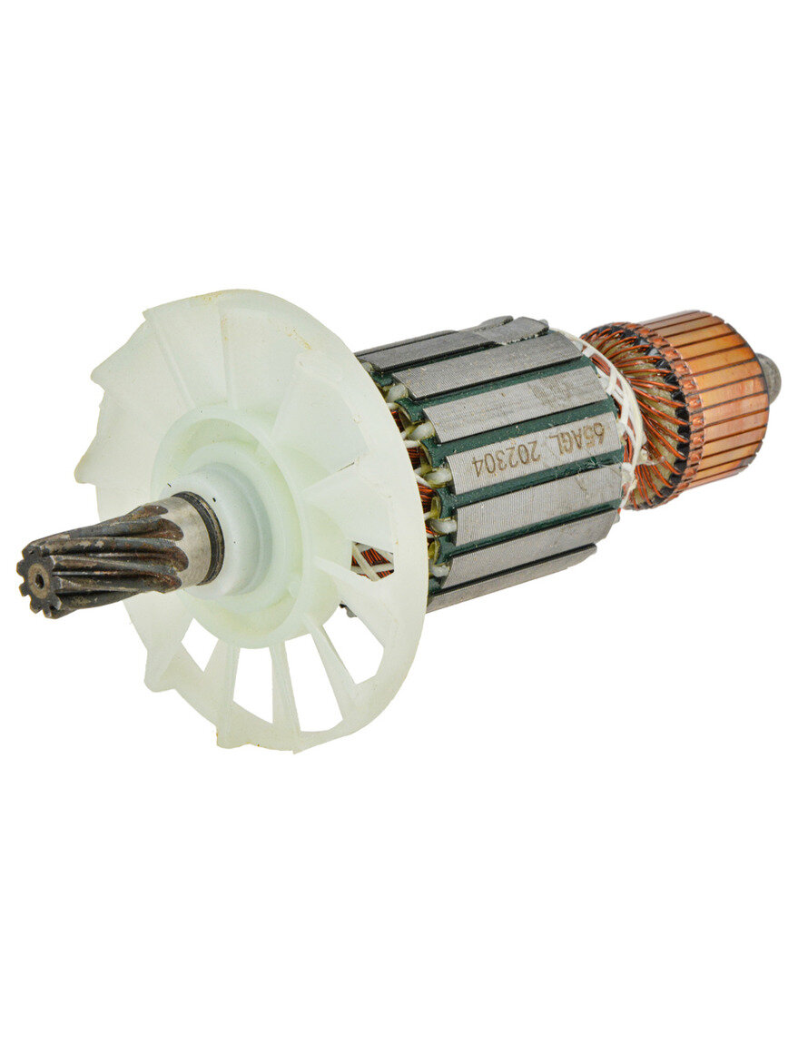 Ротор (Якорь) (L-196 мм, D-53 мм, 9 зубов, наклон вправо) для молотка отбойного P.I.T. GSH65-D стандарт