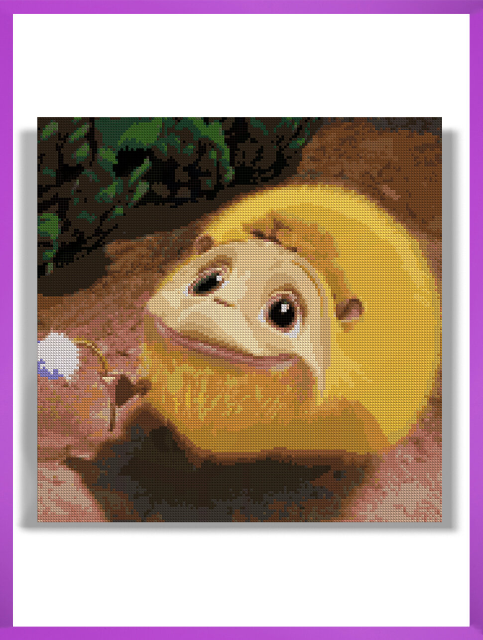 Алмазная мозаика на подрамнике - вышивка - Кэти с одуванчиком 40х40