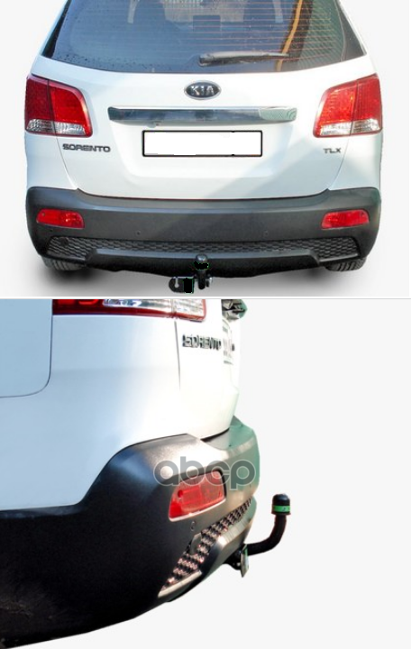 Фаркоп Hyundai Santa Fe 2006-2012, Kia Sorento XM 2009-2012 с условно-съемным креплением шара (на 2 болтах) Leader Plus арт. .