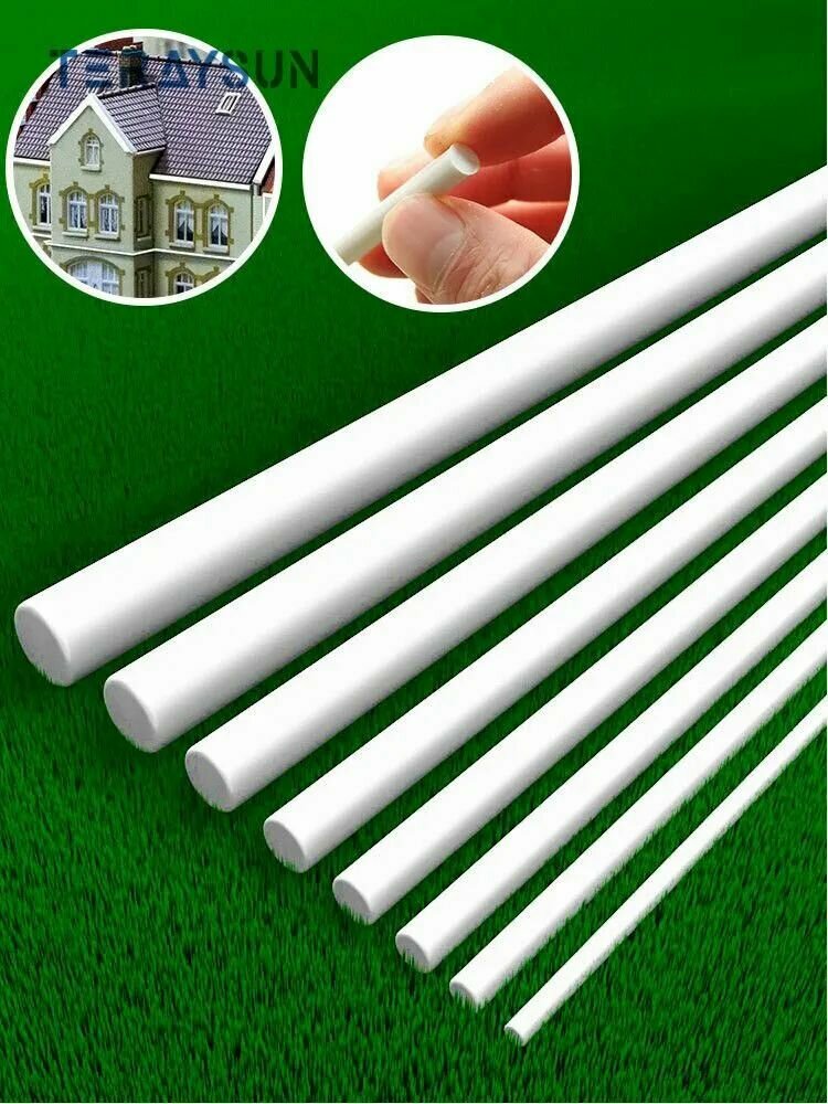 Абс прут круглый диаметр 1.5 мм длина 25 см, 20 штук, пластиковый стержень для каркасов, осей и деталей моделей, материалы для diy моделизма