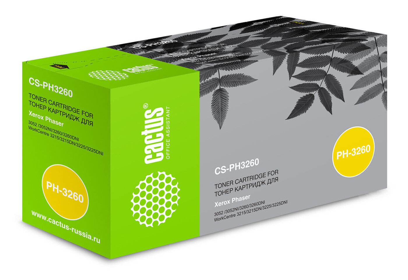 Тонер-картридж Cactus CS-PH3260 106R02778 черный для Xerox Phaser 3052/3260/WC 3215/3225 (3000стр.)