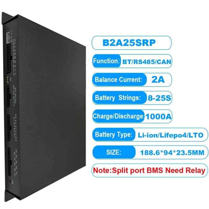 BMS JIKONG B2A25SRP 8-25S 1000A Li-ion/LiFePO4/LTO