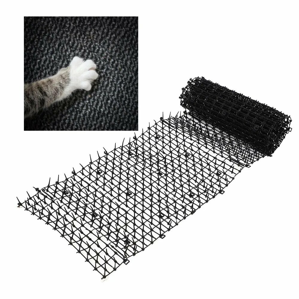 Колючая проволока против кошек, сетка против собак, черная, 2м*30см