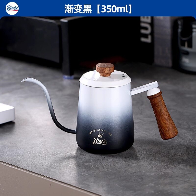 ⭐Набор для кофе Bincoo Pour Over с деревянной ручкой, бытовой ручной кофемолкой из нержавеющей стали, полный набор инструментов для пуровера с длинным носиком⭐