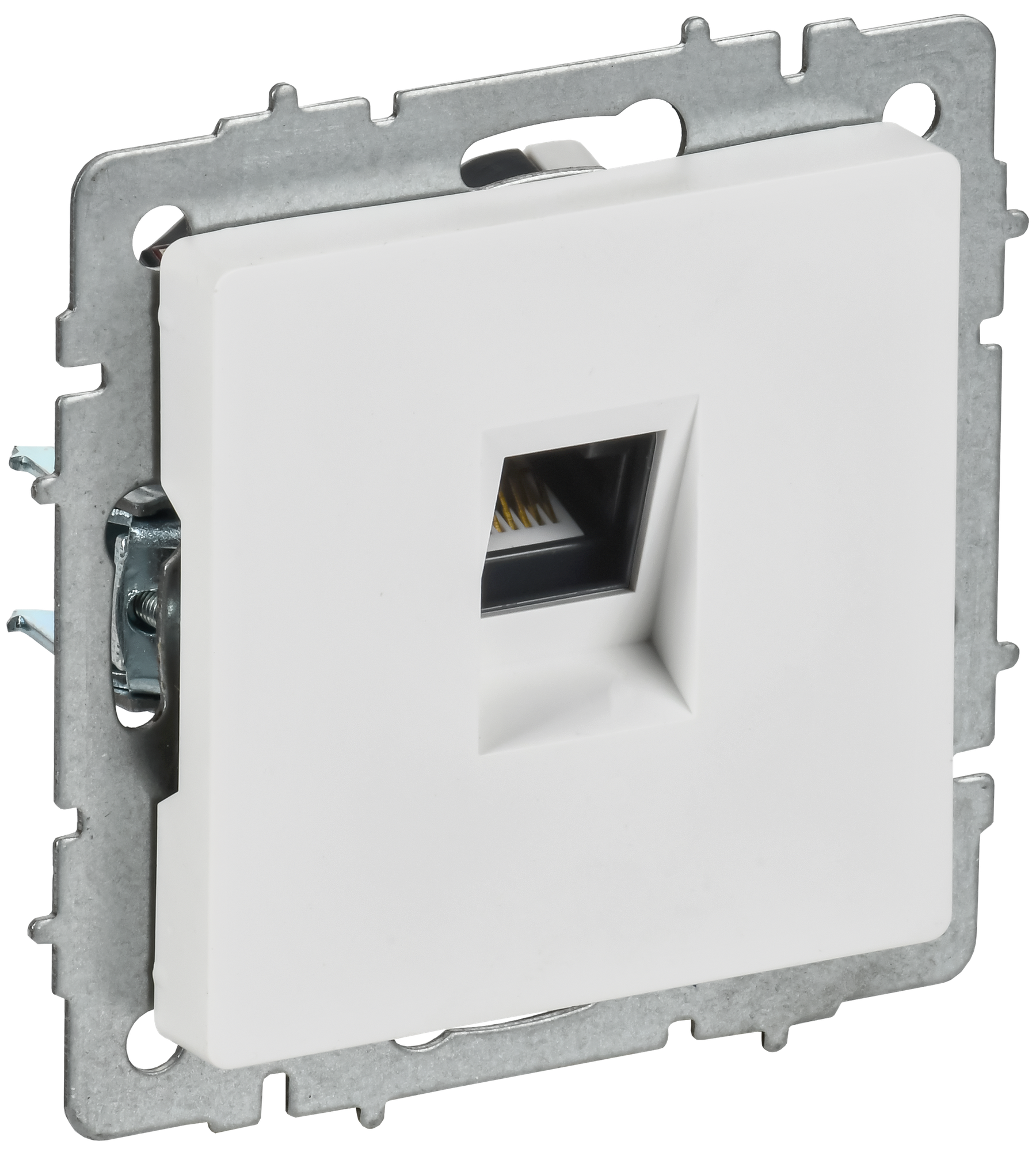 BRITE Розетка компьютерная RJ45 кат.5E РК10-БрАБ арктический белый IEK IEK BR-K10-1-K91