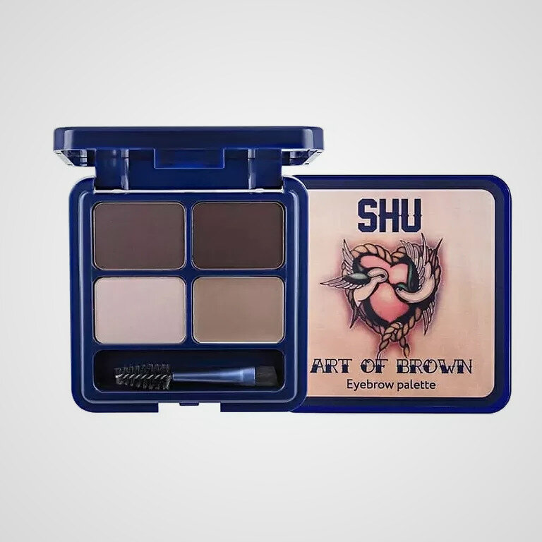 Палетка для макияжа бровей тон 202 Темно-коричневый SHU EYEBROW PALETTE ART OF BROWN SHU № 202 dark brown Палетка 4,4 гр