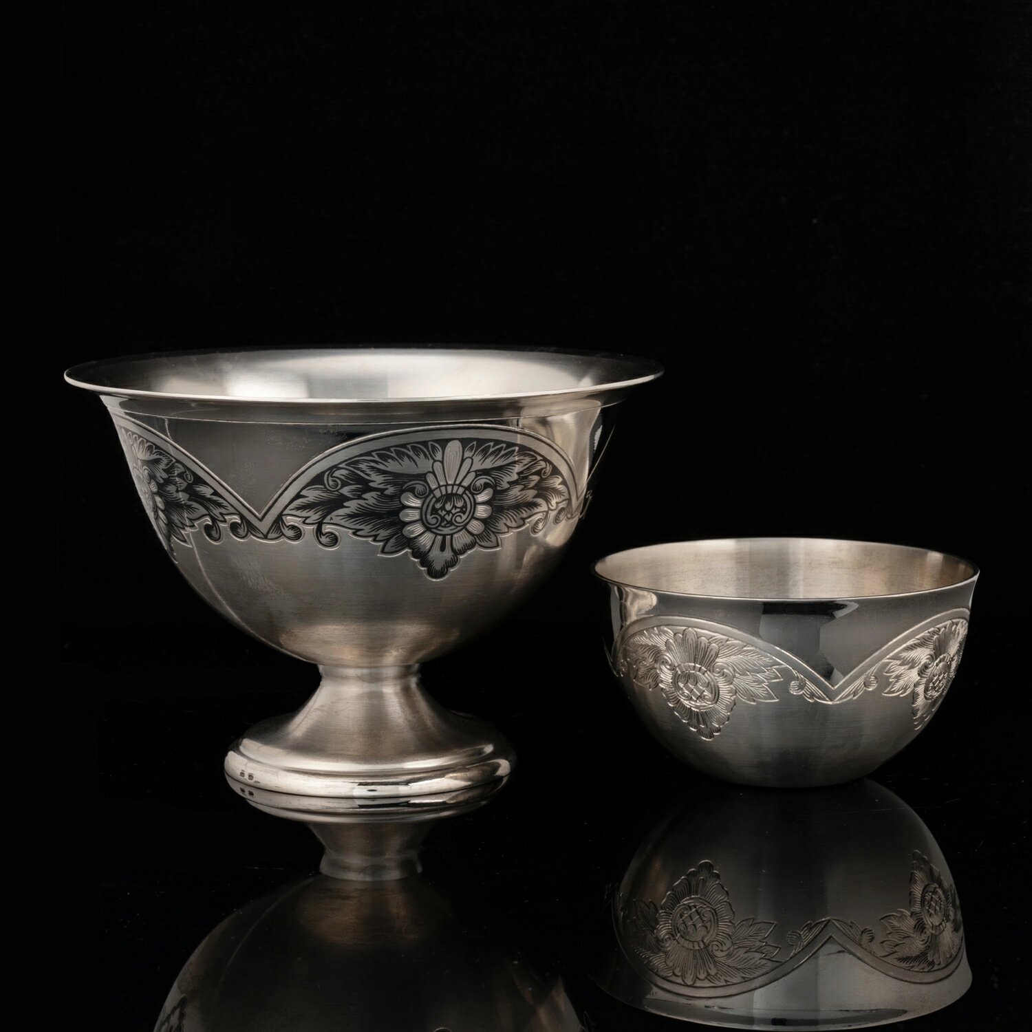 500128 40130105А05 Серебро 925 пробы ваза-икорница