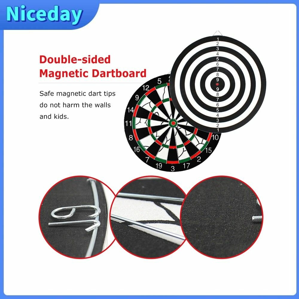 Доска для дартса, 17 дюймов, двусторонняя, с дротиками
