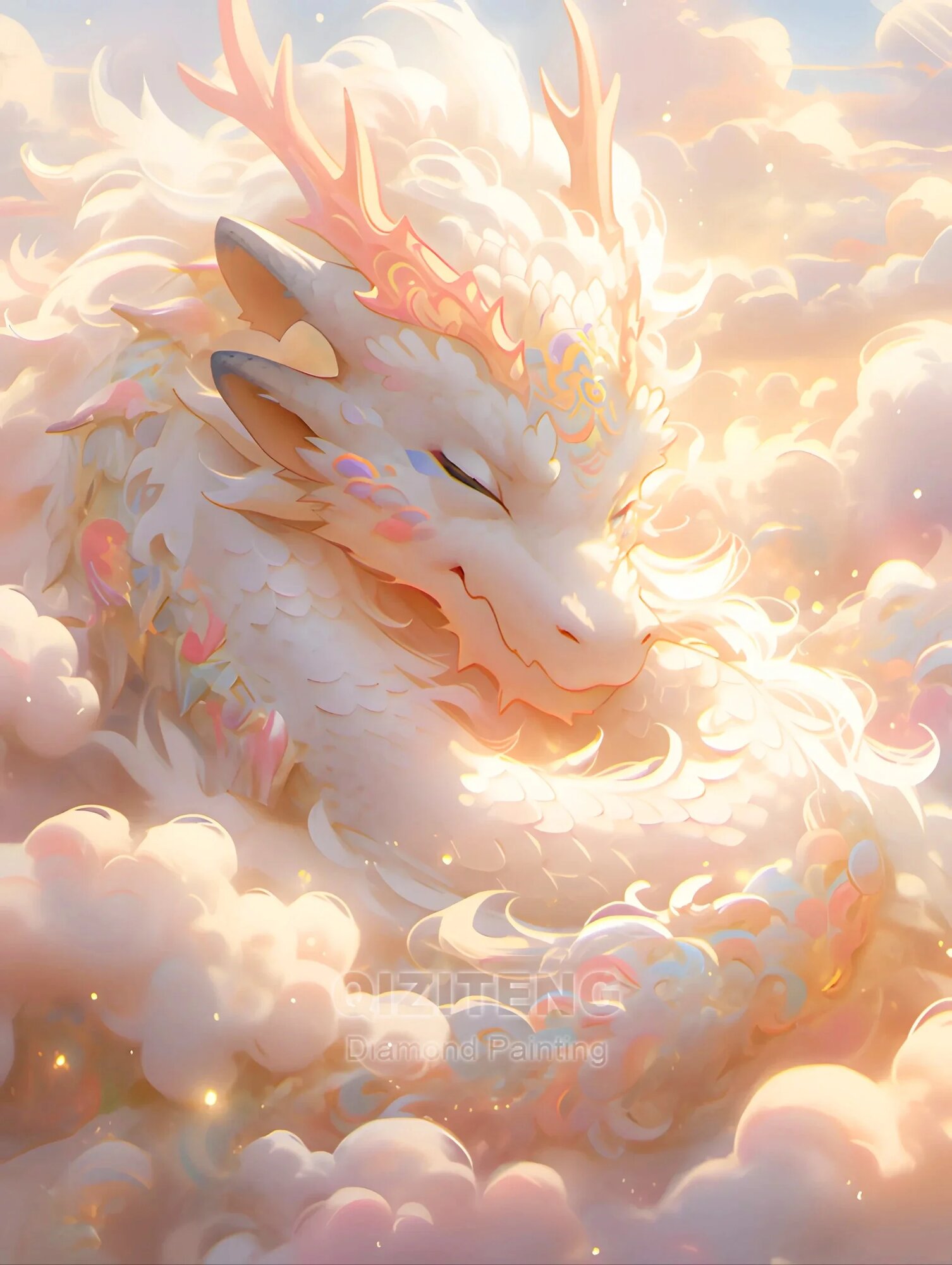 Алмазная живопись QIZITENG Китайский дракон 20x30cm AB Square, XP-3707