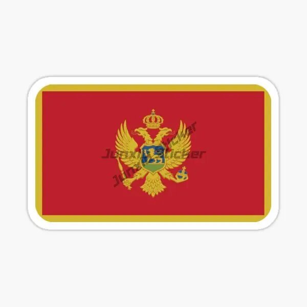 Наклейка на авто, флаг Черногории, 20см