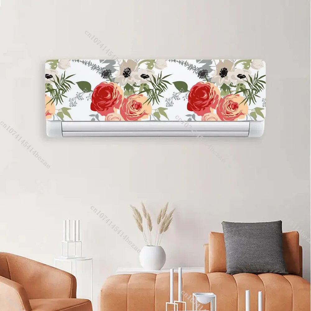Наклейка на кондиционер 85x23см, белый с розовым