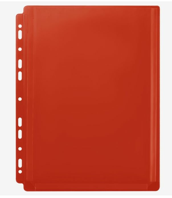 Набор файл-вкладышей А4 5 шт,180 мкм, ПВХ, с расширением, матовый, вертикальный, красный