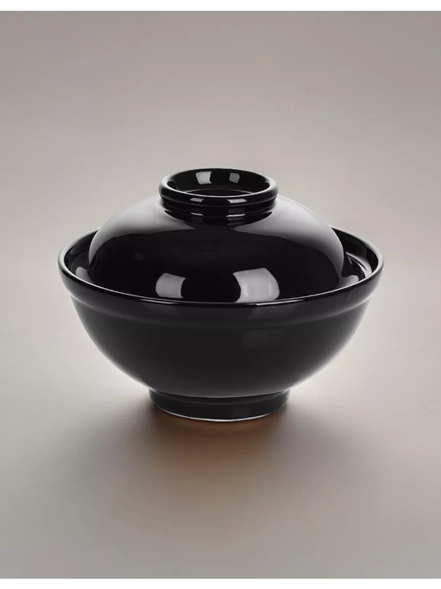 Мисосупница Kunstwerk 420мл, 150х150х115мм, фарфор, черный