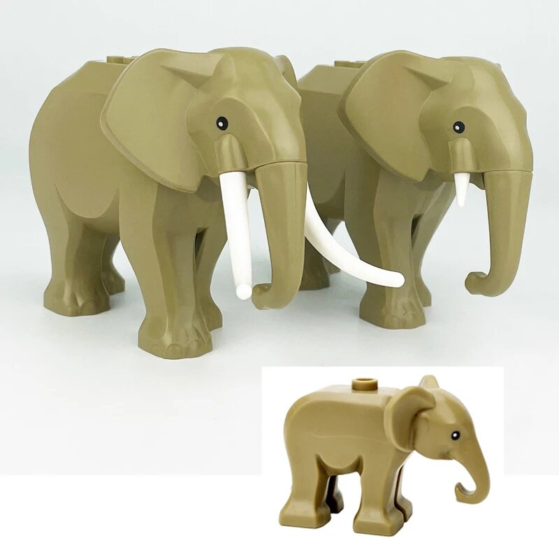 MOC животные зоопарк набор блоков пластик 3PCS