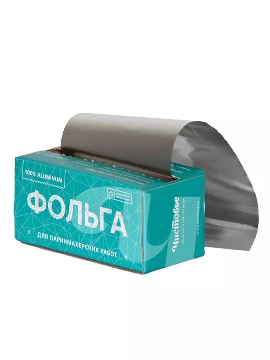 Фольга 16 мкр 12 см х 100 м серебро в коробке