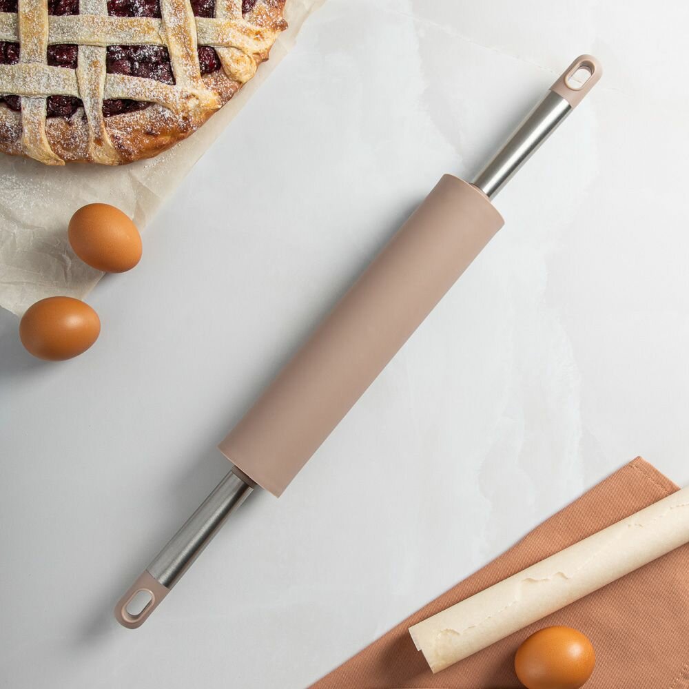 Скалка для теста силиконовая 49,5х5см, SATOSHI Алион