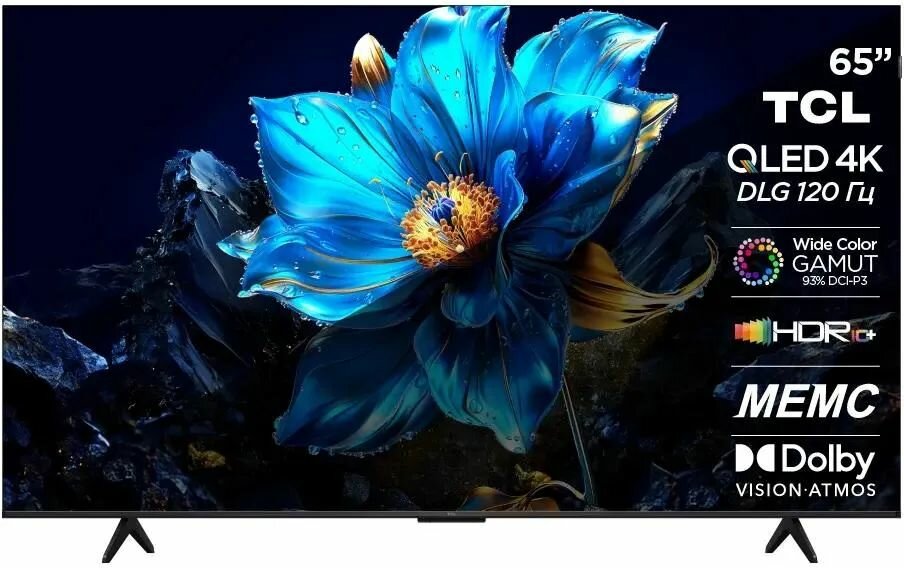 65" Телевизор TCL 65P7K QLED, 4K Ultra HD, черный, смарт ТВ, Google TV