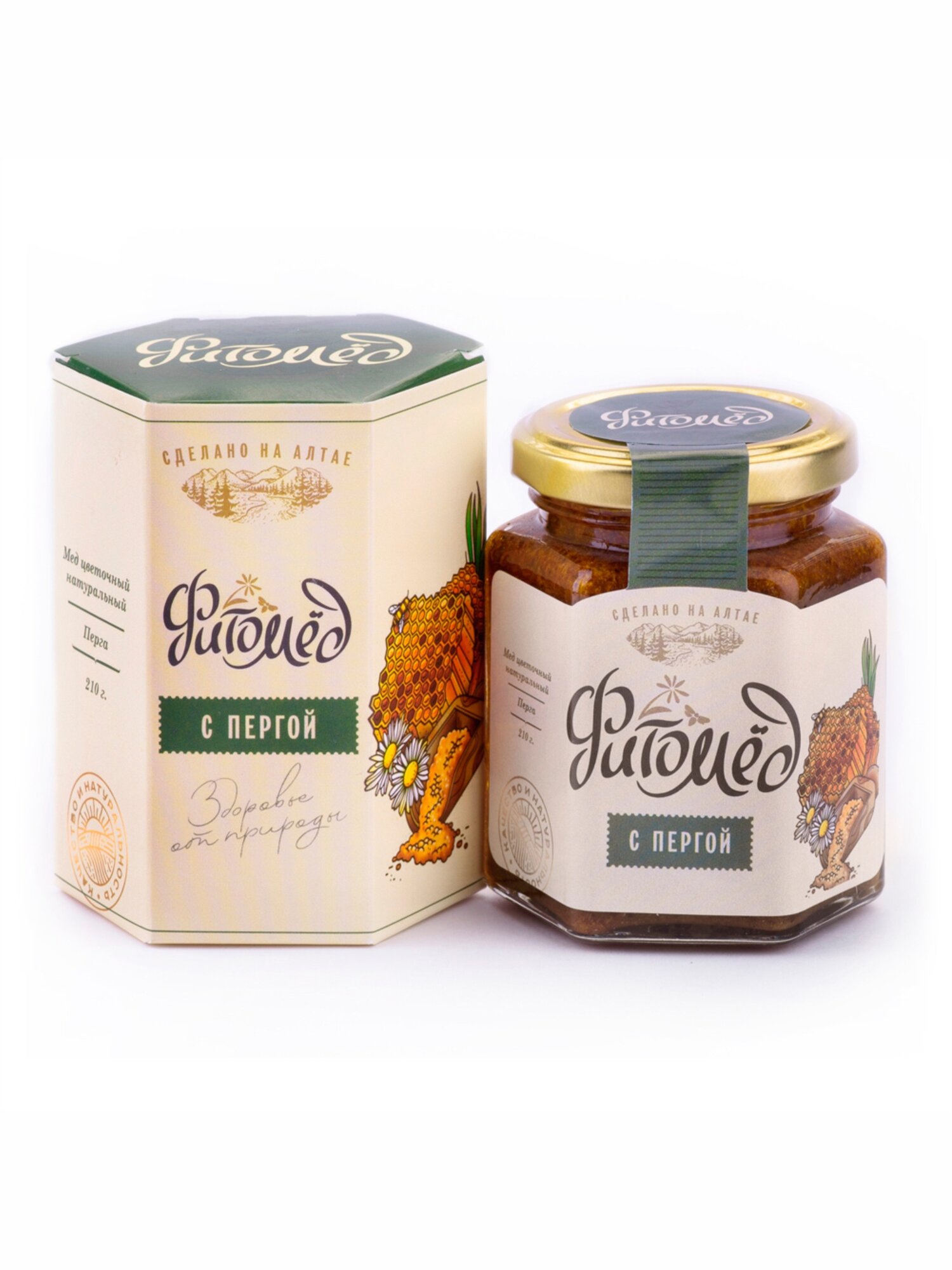Фитомёд с пергой для повышения защитных функций организма от бренда "Пчела и человек", вес 210 грамм