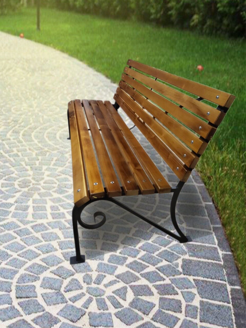 Скамейка Азалия без подлокотника 1,5м, цвет палисандр