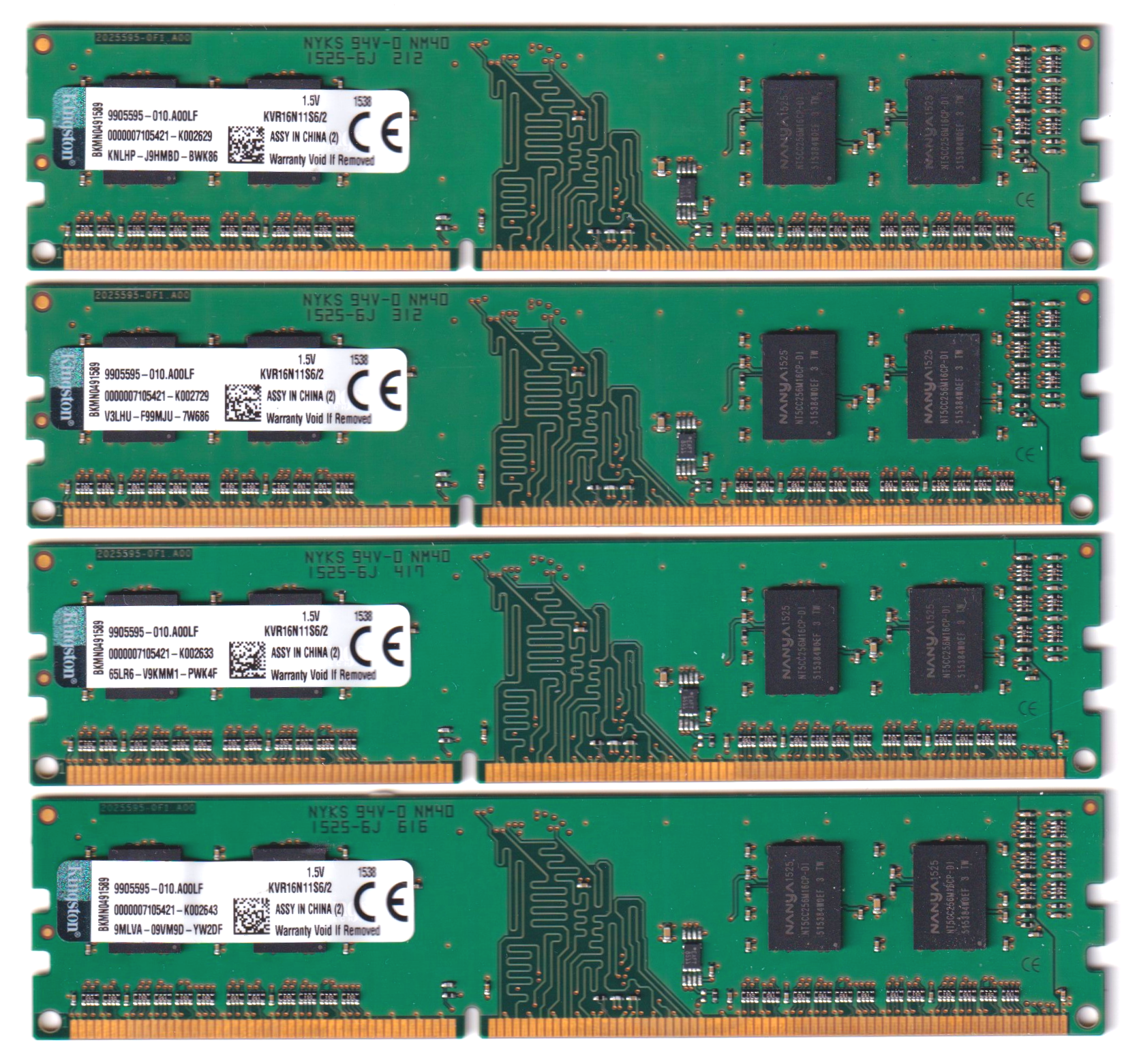 8Гб DDR3 (4x2Gb) 1600MHz PC3-12800 Kingston память для компьютера