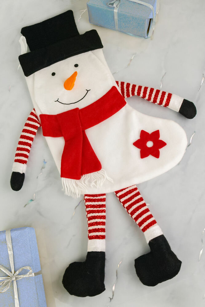 Носок для подарков 'праздник пришел!' - снеговик, текстиль, 44 см, Koopman International AAF517250-3