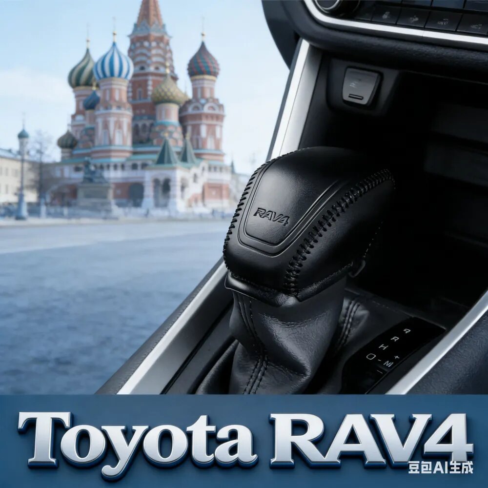 Чехол на ручку АКПП для Toyota RAV4 (Тойота Рав 4) XA50 2019 2020 2021 2022 (черный)