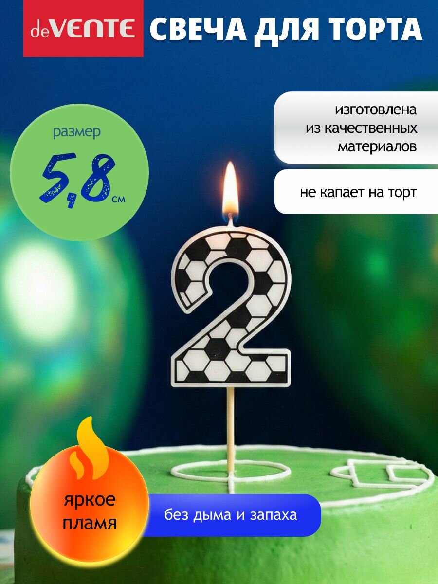 Свеча для торта на день рождения Цифра 2