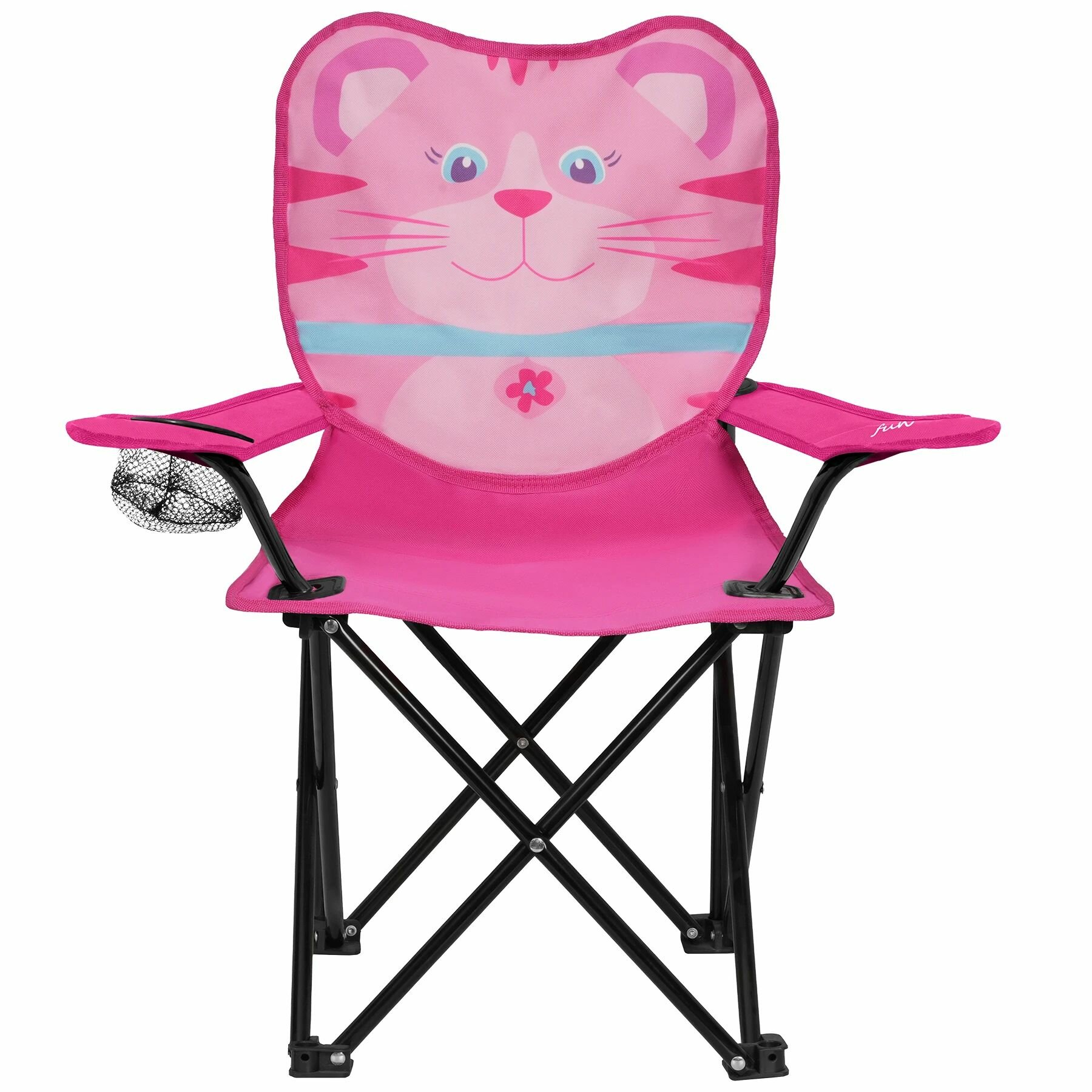 Decathlon Кемпинговый детский стул Nils Camp NC3305 Cat Nils Fun Chair - в виде Кота, макс. нагрузка до 50 кг, складной. Цвет розовый