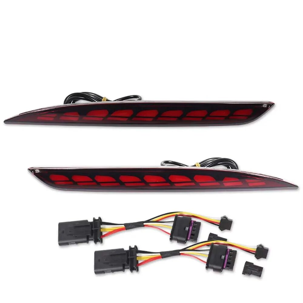 Красный светодиодный отражатель заднего бампера автомобиля, задние/тормозные фонари, задние Red Lens