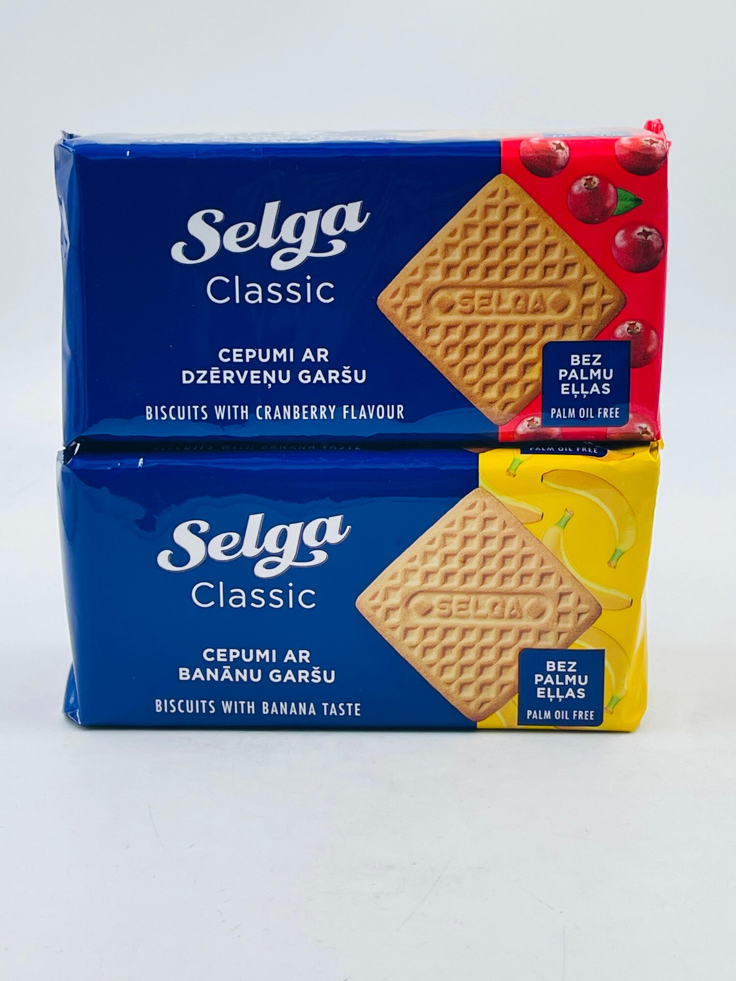 Печенье Selga ассорти вкусов: банан и клюква, 2 шт. по 180 г (из Эстонии)