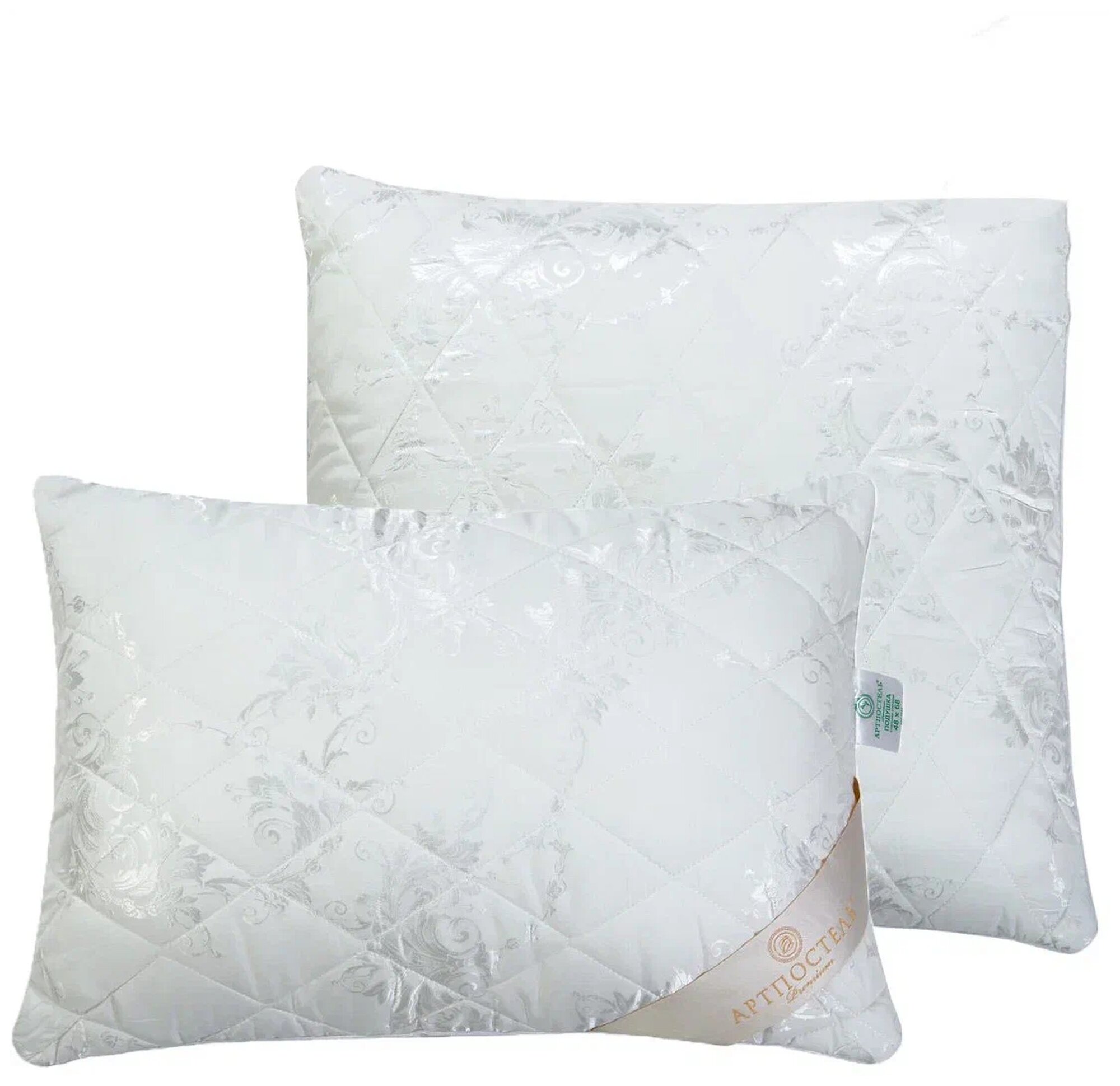 Подушка АртПостель Premium Эвкалипт, 48x68 см, мягкая, гипоаллергенная, стеганый чехол