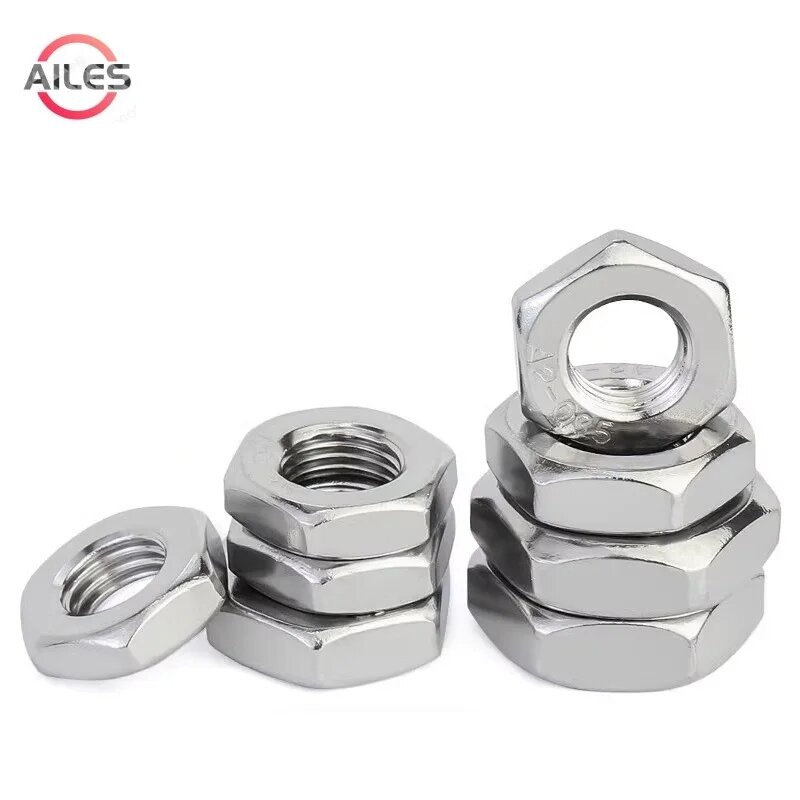 Левые тонкие гайки из нержавеющей стали M8-M24 M22x1.5x11mm 2pcs