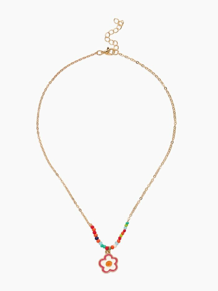 Бусы с кулоном детские «Выбражулька. Цветок», бисер, 41 см, белые в золоте